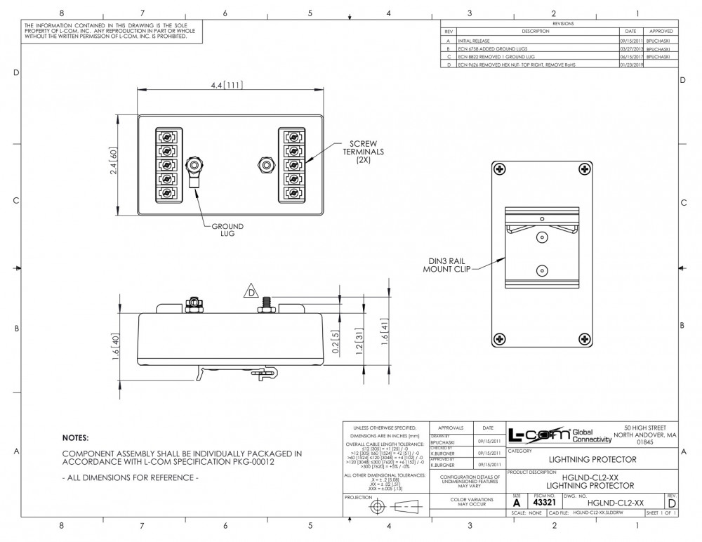 HGLND-CL2-24 technical document page