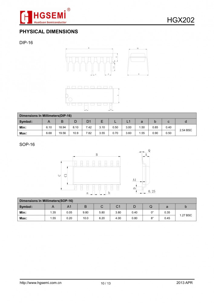 HGX202EIN datasheet page 10