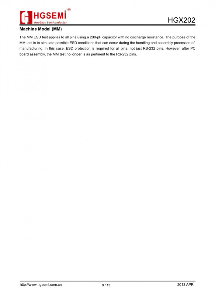 HGX202EIN datasheet page 9