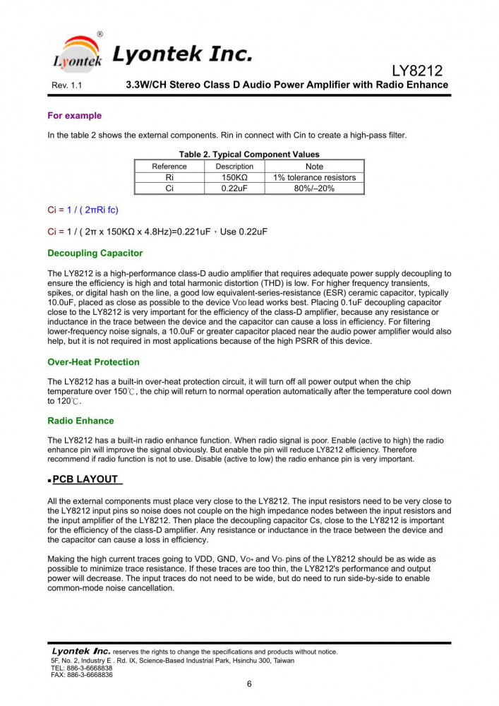 LY8212SLT datasheet page 6