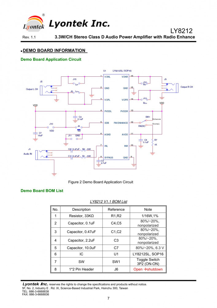 LY8212SLT datasheet page 7