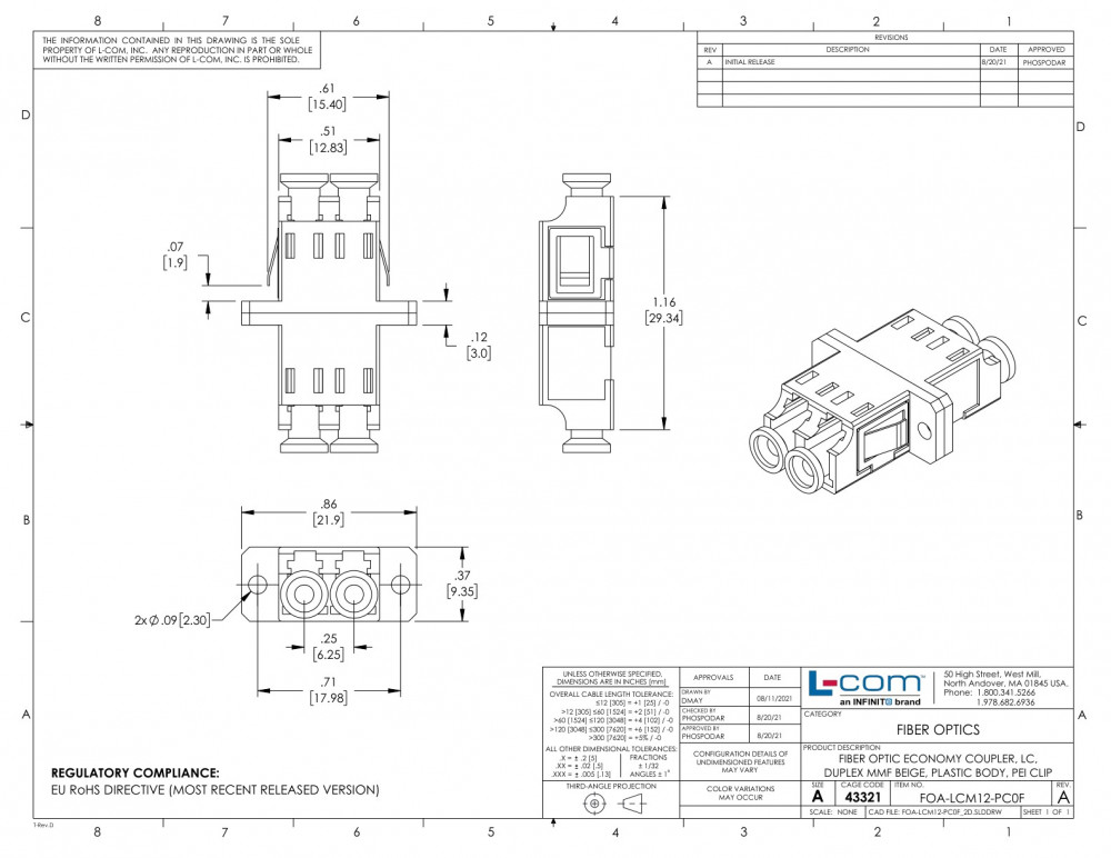 L-com FOA-LCM12-PC0F technical document