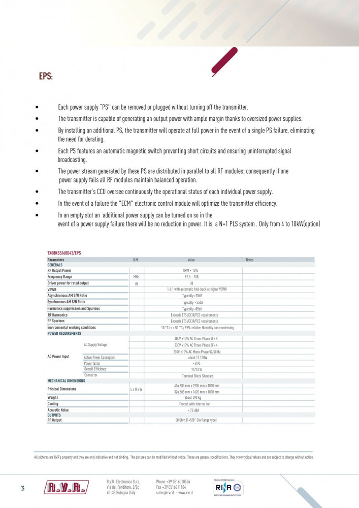 RVR TX08KSS technical document page 3