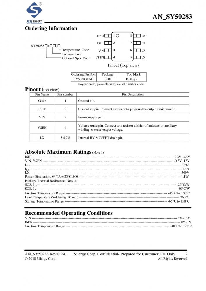 SY50283FAC datasheet page 2