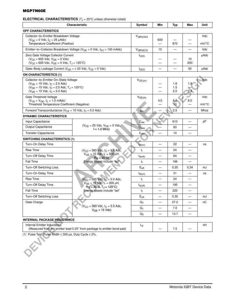 MGP7N60E datasheet page 2