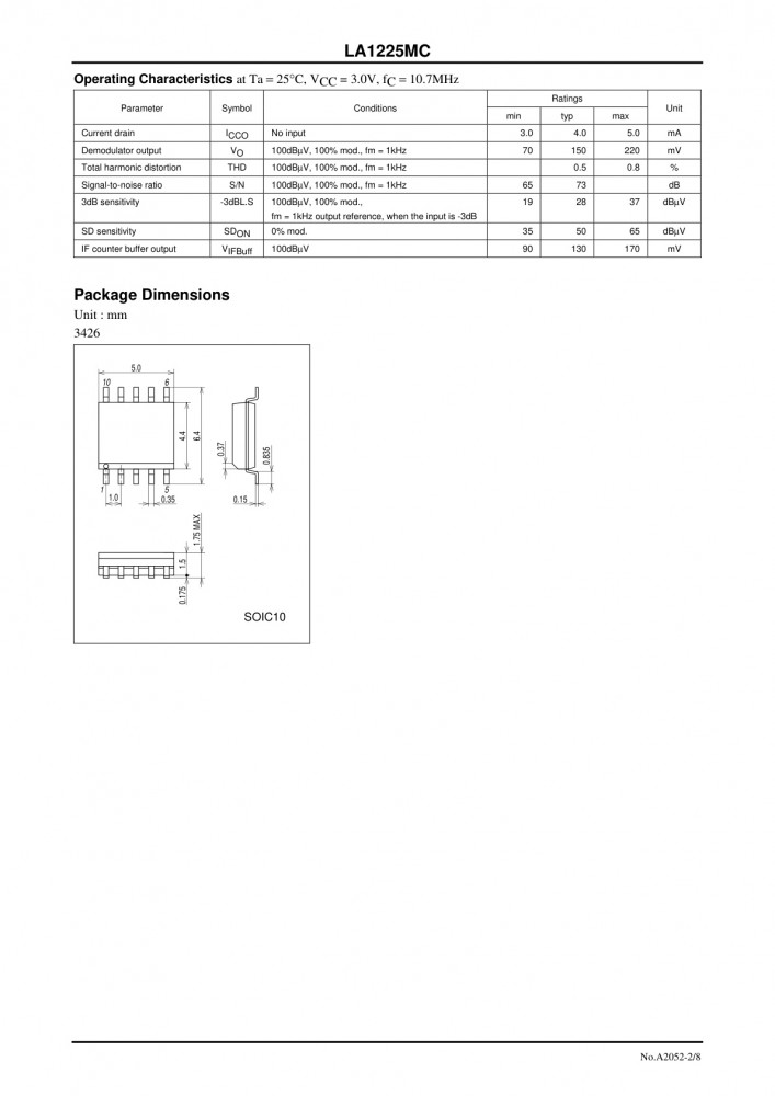 LA1225MC datasheet page 2