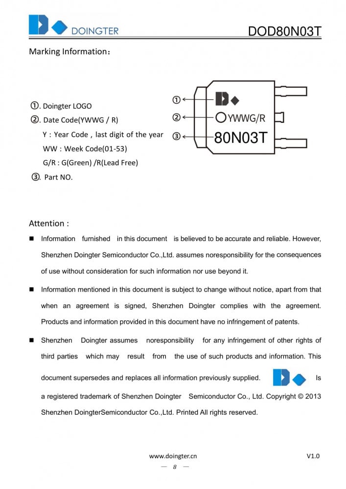 DOD80N03T datasheet page 8