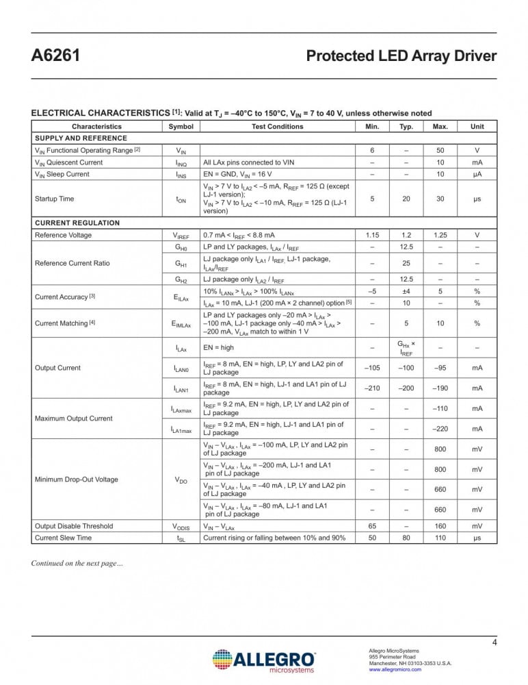 A6261 datasheet page 4