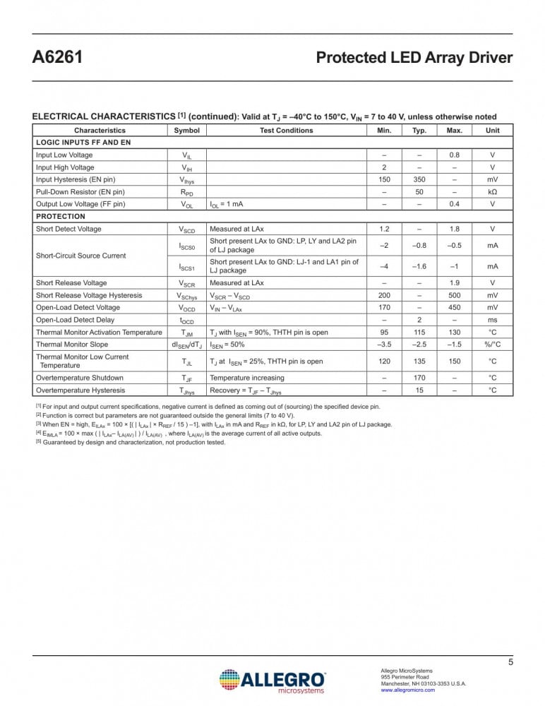 A6261 datasheet page 5