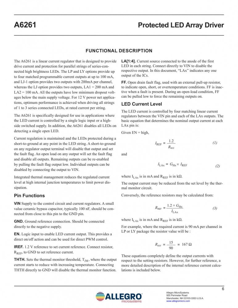A6261 datasheet page 6