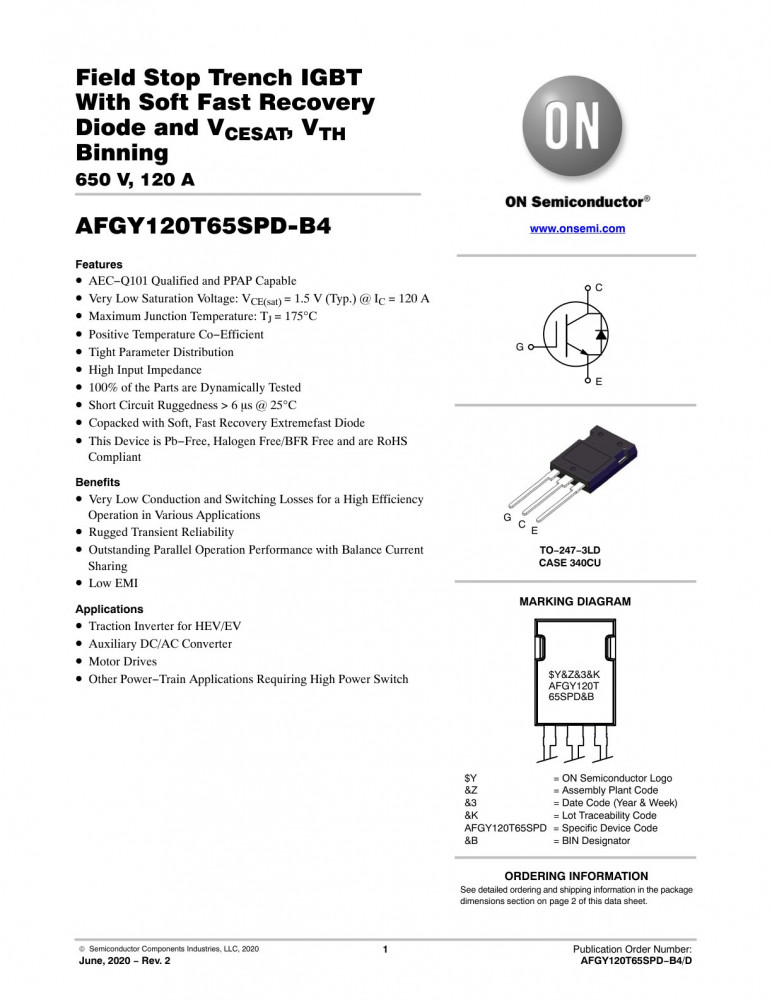 AFGY120T65SPD-B4 datasheet page 1