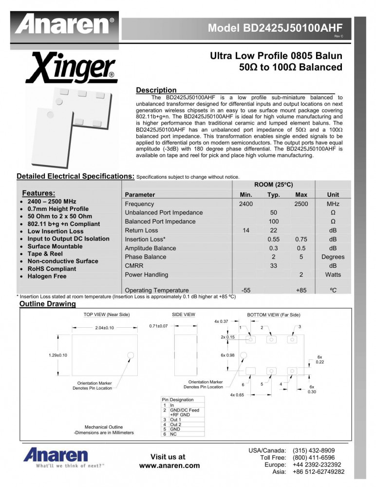 BD2425J50100AHF datasheet page 1