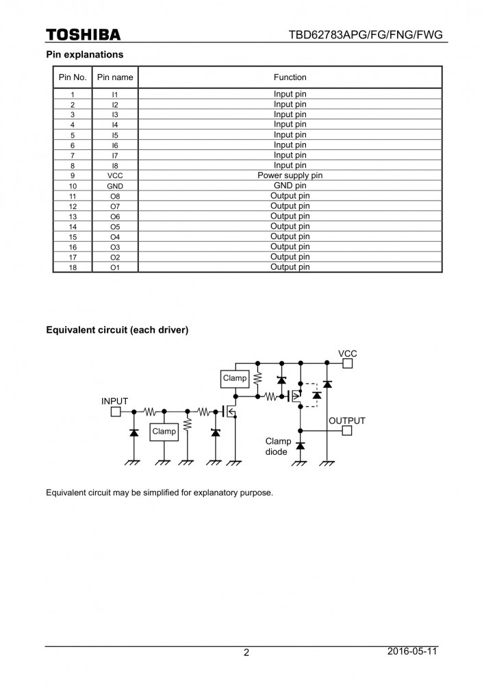 TBD62783A datasheet page 2