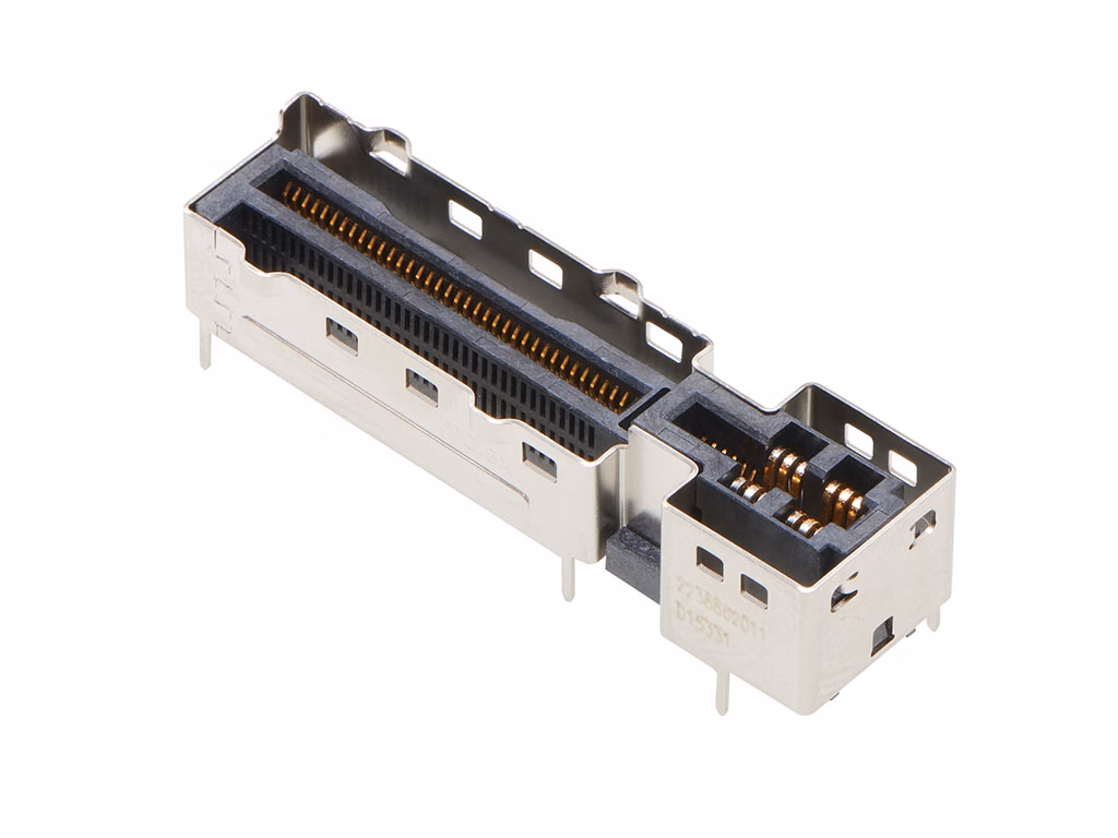 Multi-Trak Connector, 8x, 74 Circuits, 2.20mm Shell Leg Length, PCIe Gen 5, with Pick and Place Dust Cap for sale