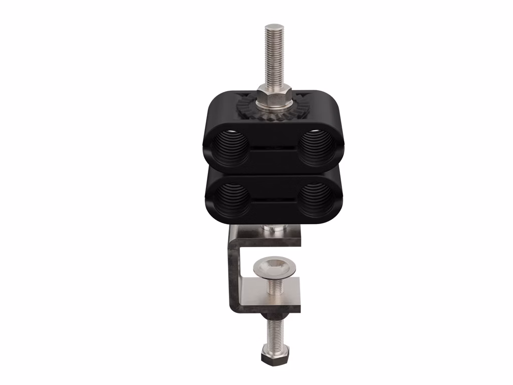 Dual Side, 2-Hole, Feeder Clamp for 1/2