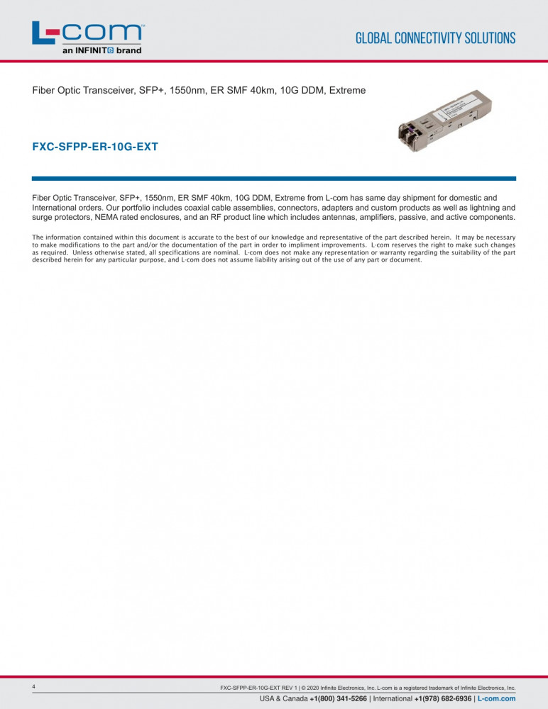 FXC-SFPP-ER-10G-EXT datasheet page 4