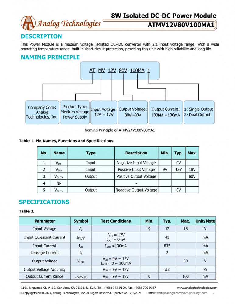 ATMV12V80V100MA1 datasheet page 2