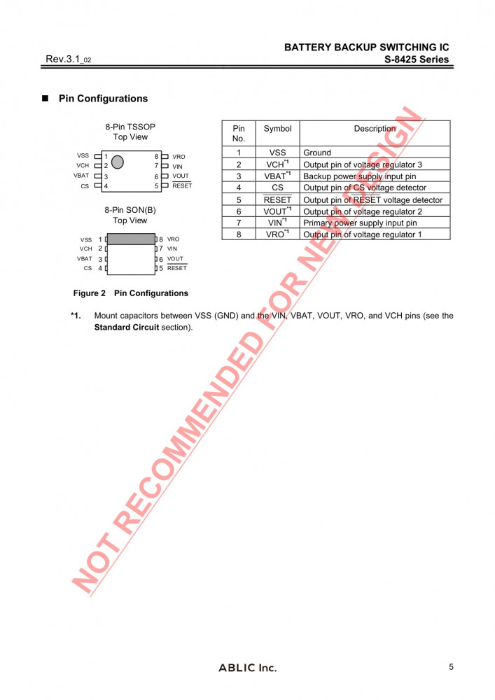 ABLIC S-8425 datasheet page 5