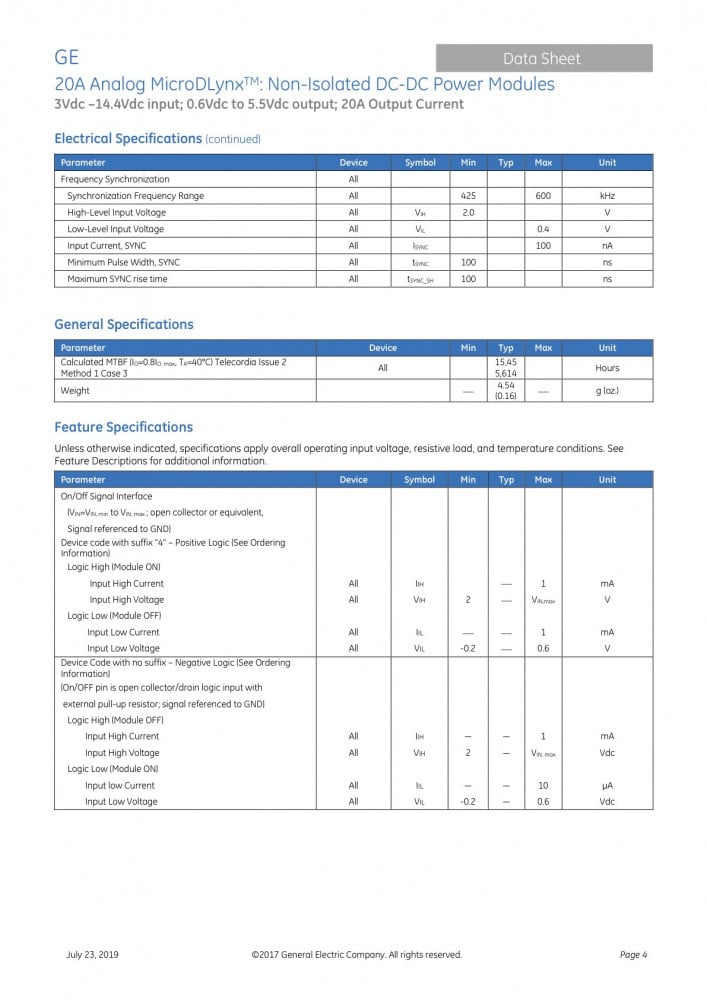 UVT020A0X3-SRZ datasheet page 4