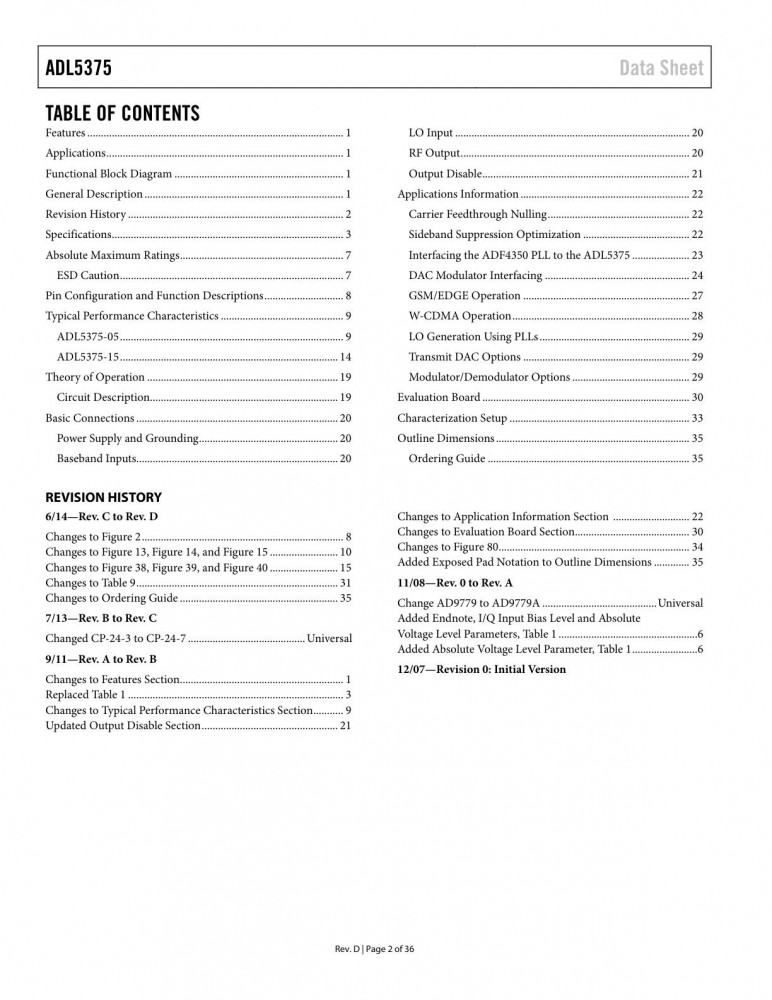 ADL5375 datasheet page 2