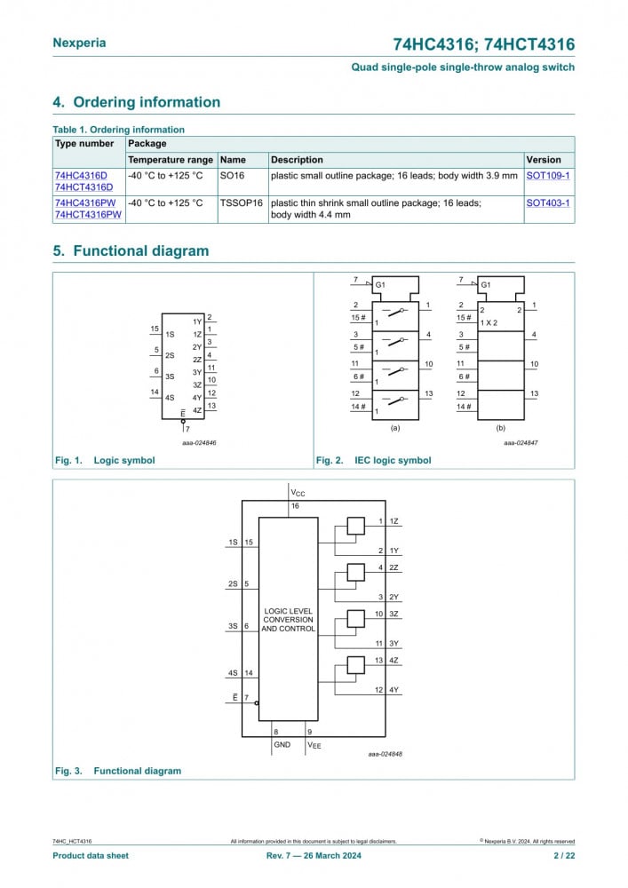 74HC4316PW,118 datasheet page 2