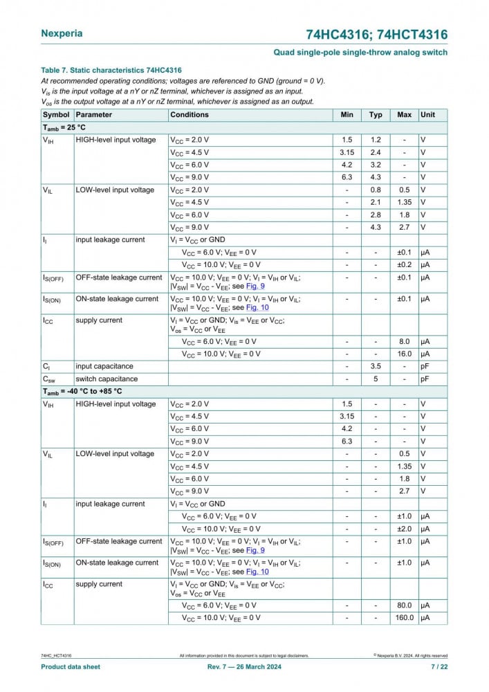 74HC4316PW,118 datasheet page 7