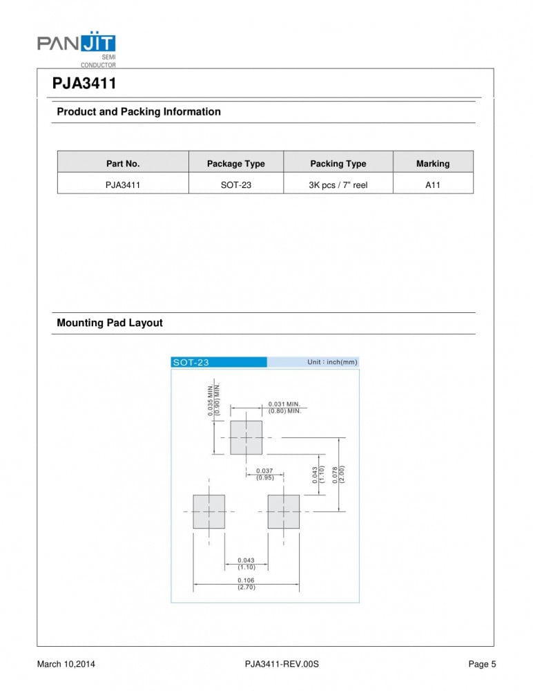PJA3411 datasheet page 5