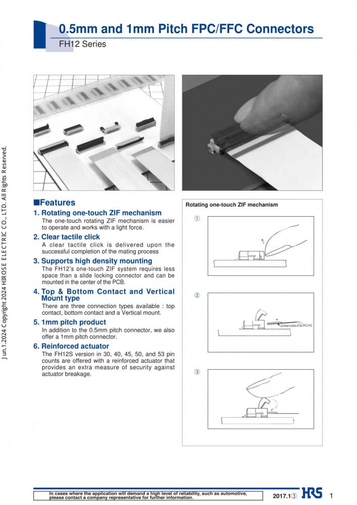 HRS FH12 series datasheet page 1