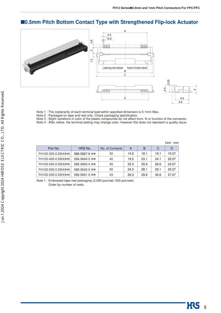 HRS FH12 series datasheet page 5