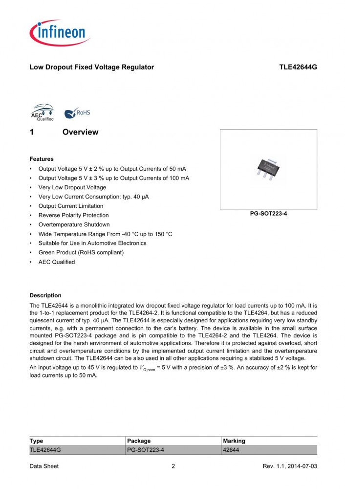 TLE42644 datasheet page 2