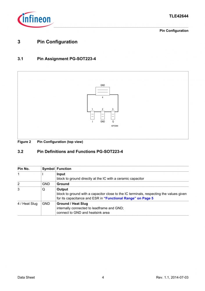 TLE42644 datasheet page 4