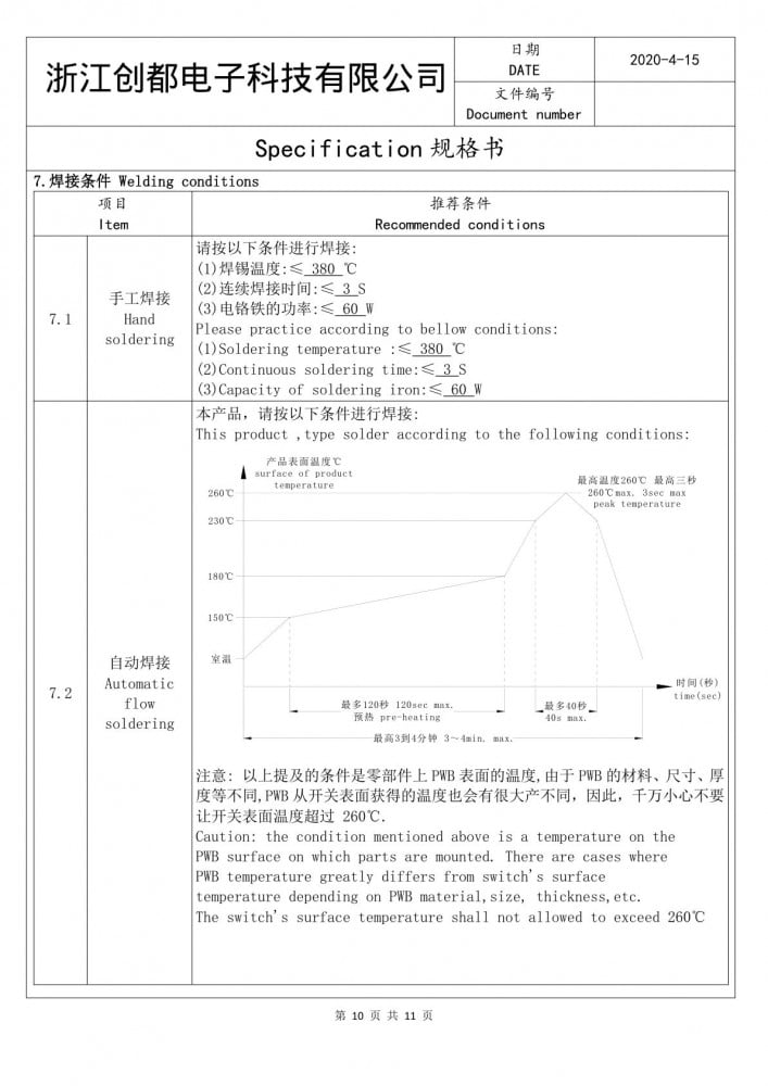 CAX specification page 10