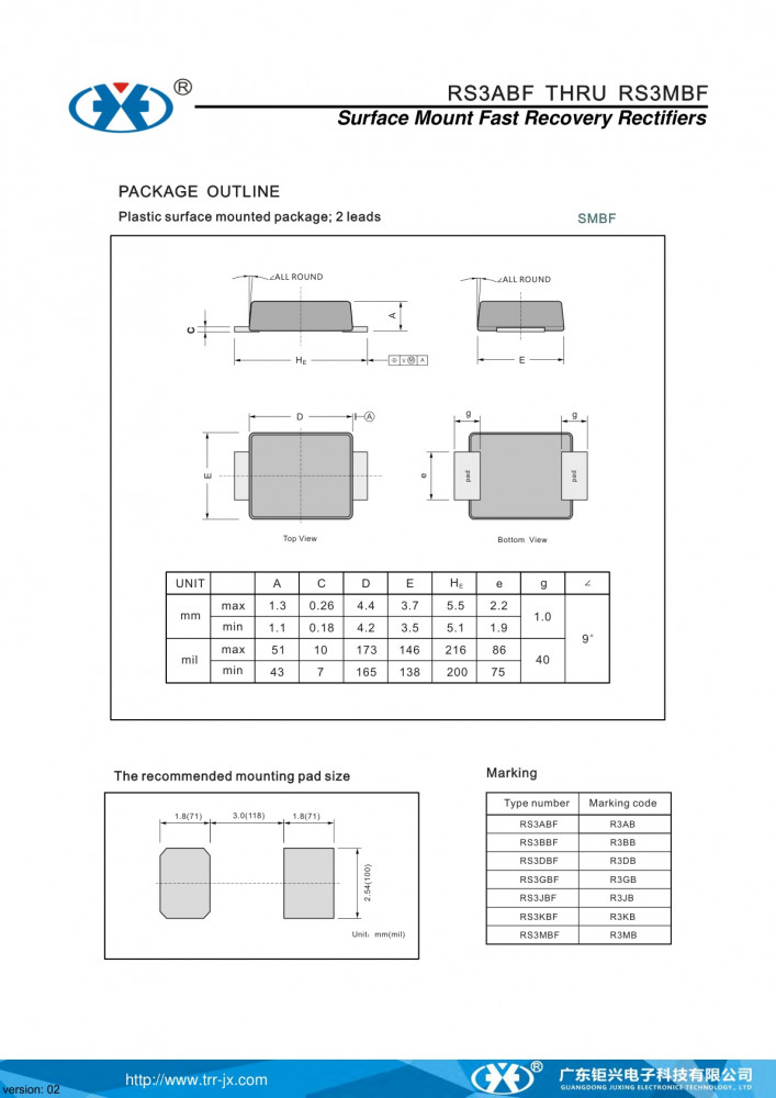 RS3MBF datasheet page 3