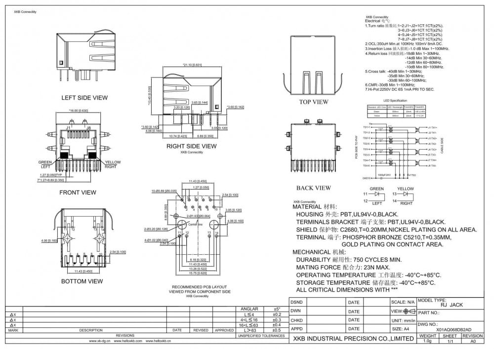 X01AQ068DB2AD technical drawing page