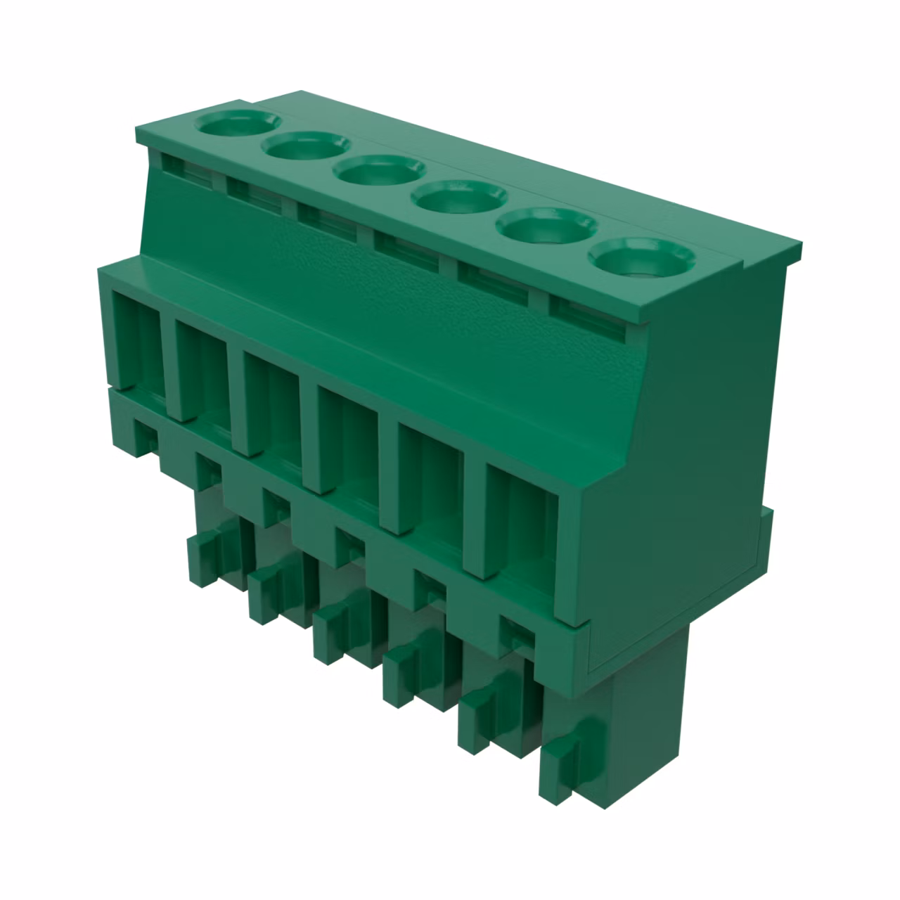 3.81mm Pitch Eurostyle Vertical Plug, with Standard Imprinting, Front Wire Entry, Green Housing, 6 Circuits for sale