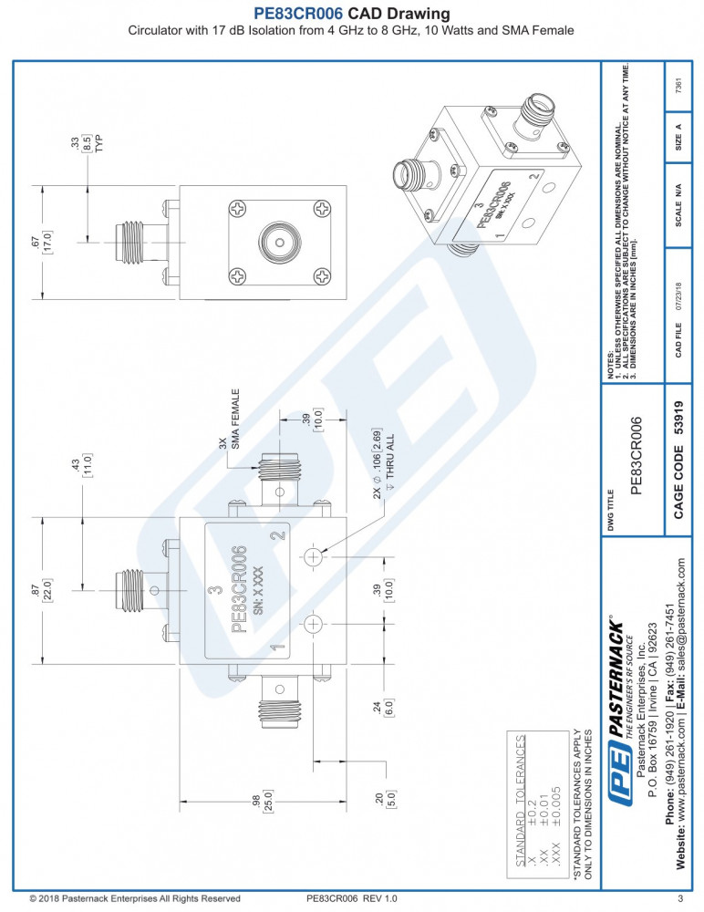 PE83CR006 technical data sheet page 3