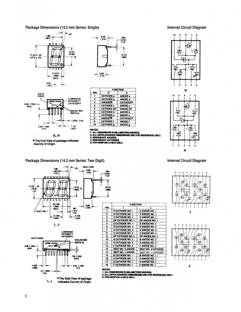 HDSP-H111-DE000 datasheet page 5
