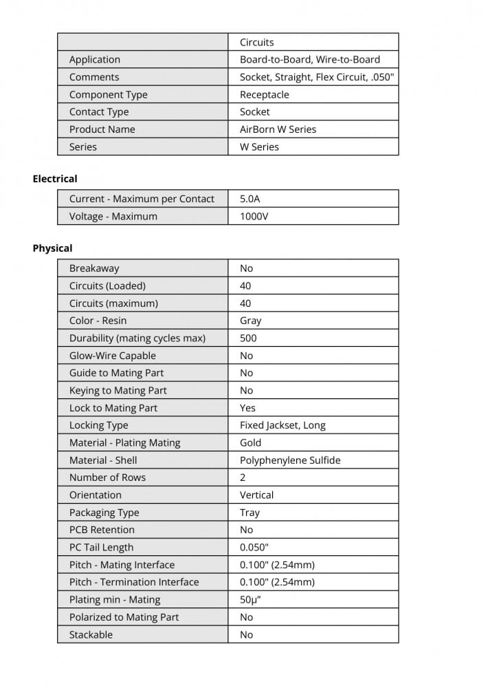 WTA40SAF3JL technical document image 2