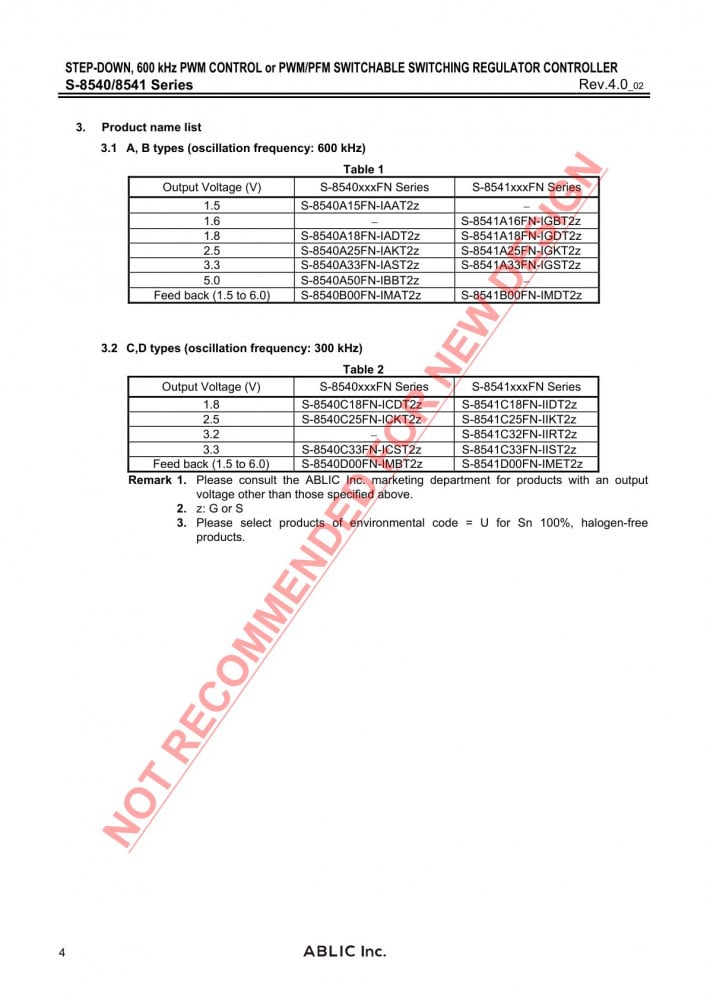 S-8540D00FN-IMBT2G datasheet page 4