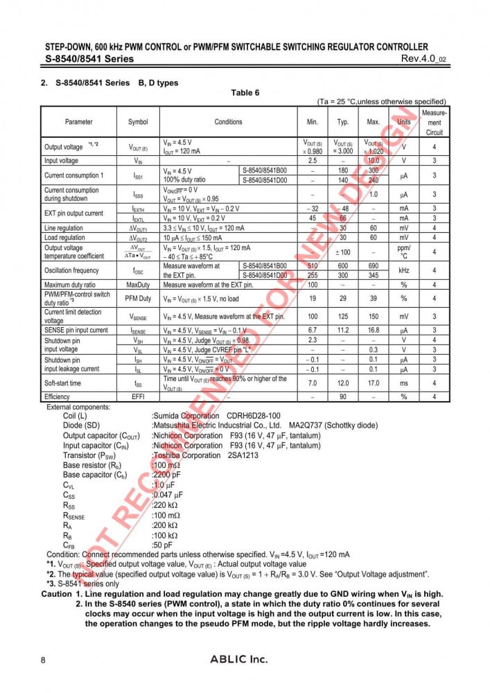 S-8540D00FN-IMBT2G datasheet page 8