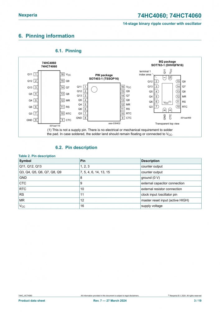 74HC4060D datasheet page 3