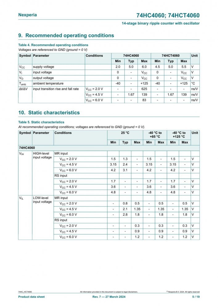 74HC4060D datasheet page 5
