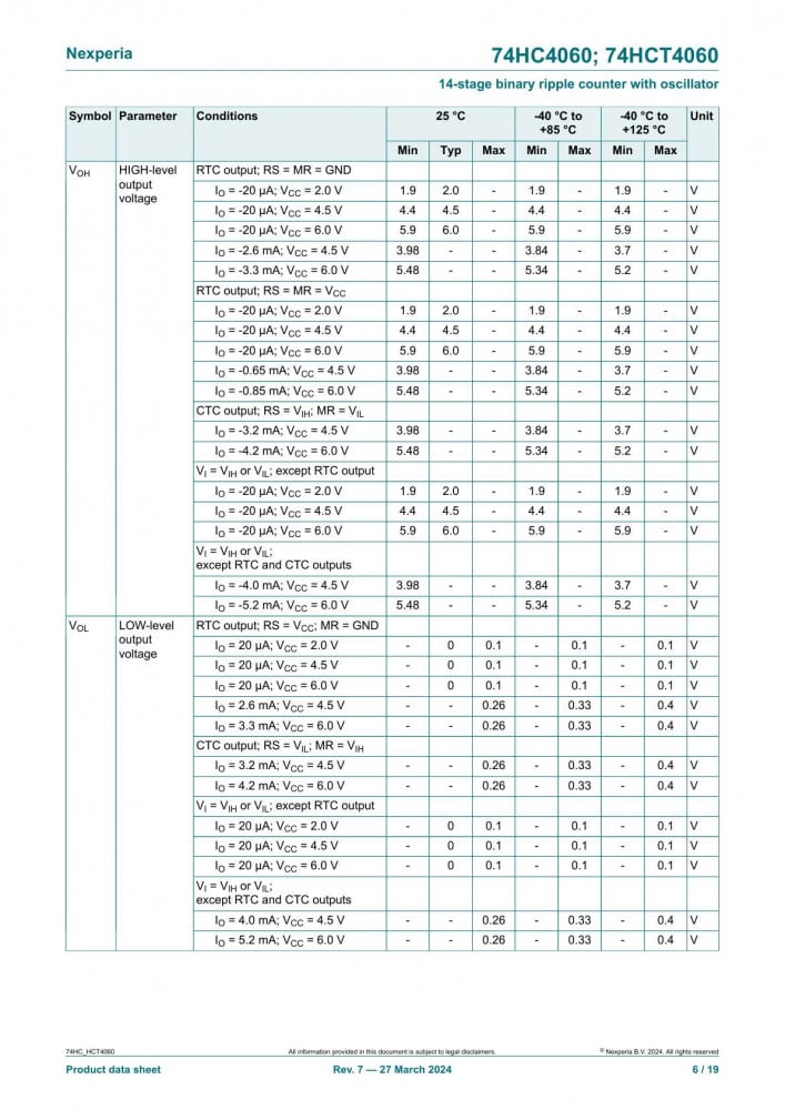 74HC4060D datasheet page 6