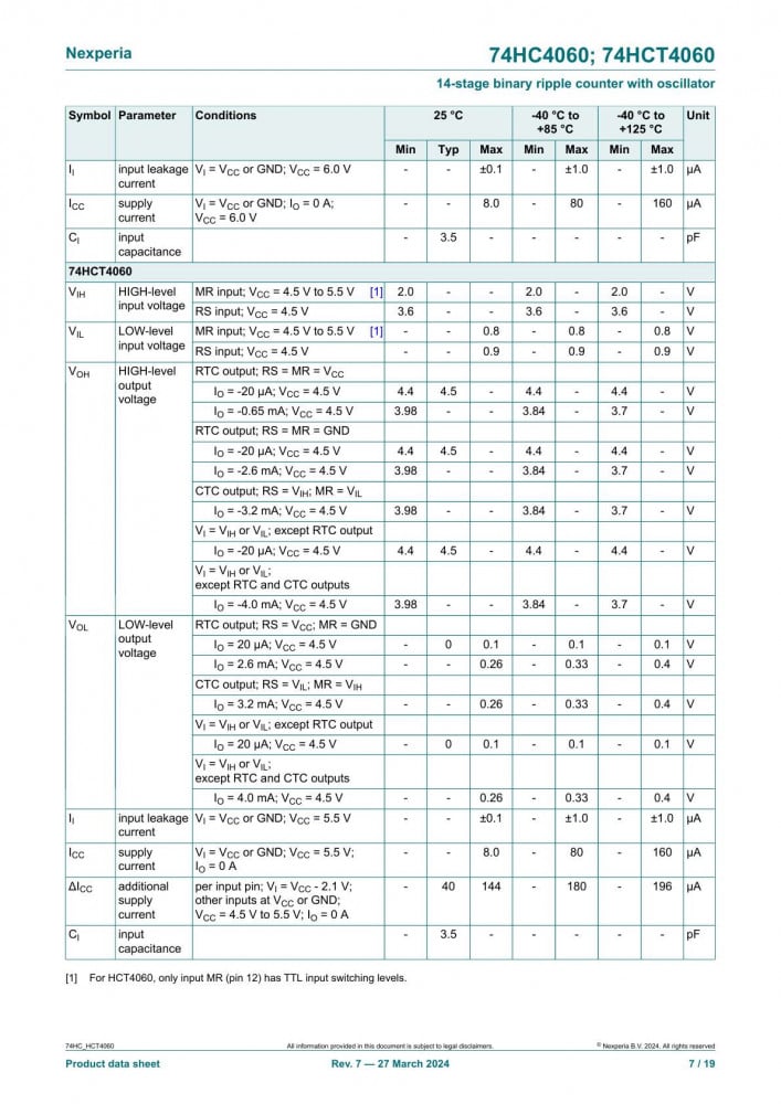 74HC4060D datasheet page 7