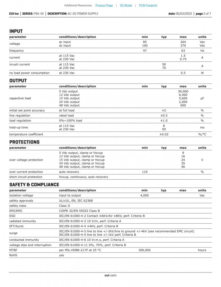 PSK-45-24 datasheet page 2