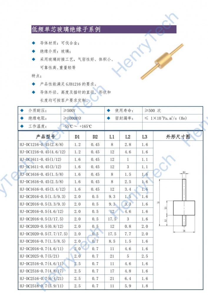 HenryTech product document page 2