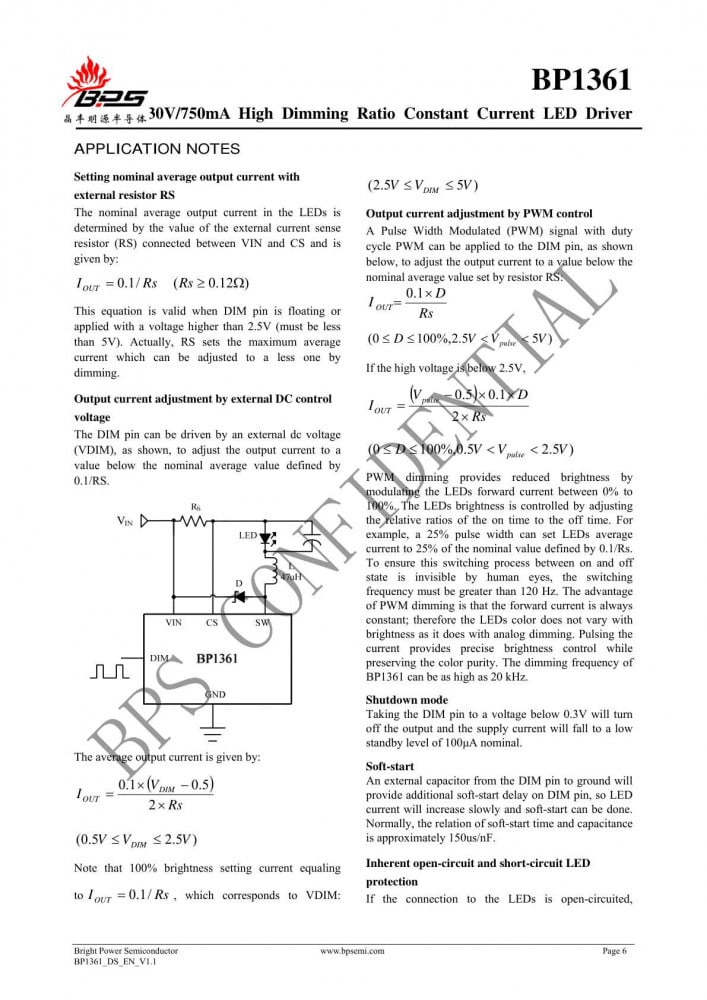 BP1361 datasheet page 6