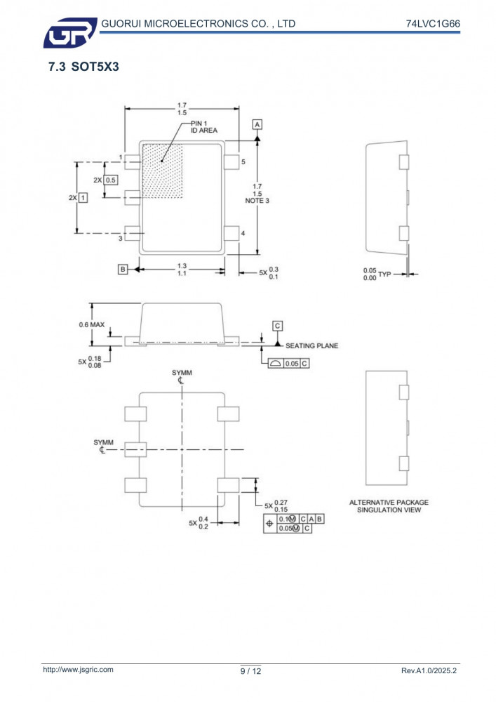 74LVC1G66 technical document page 9