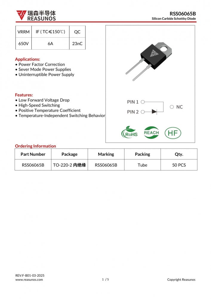 RSS06065B technical document page 1