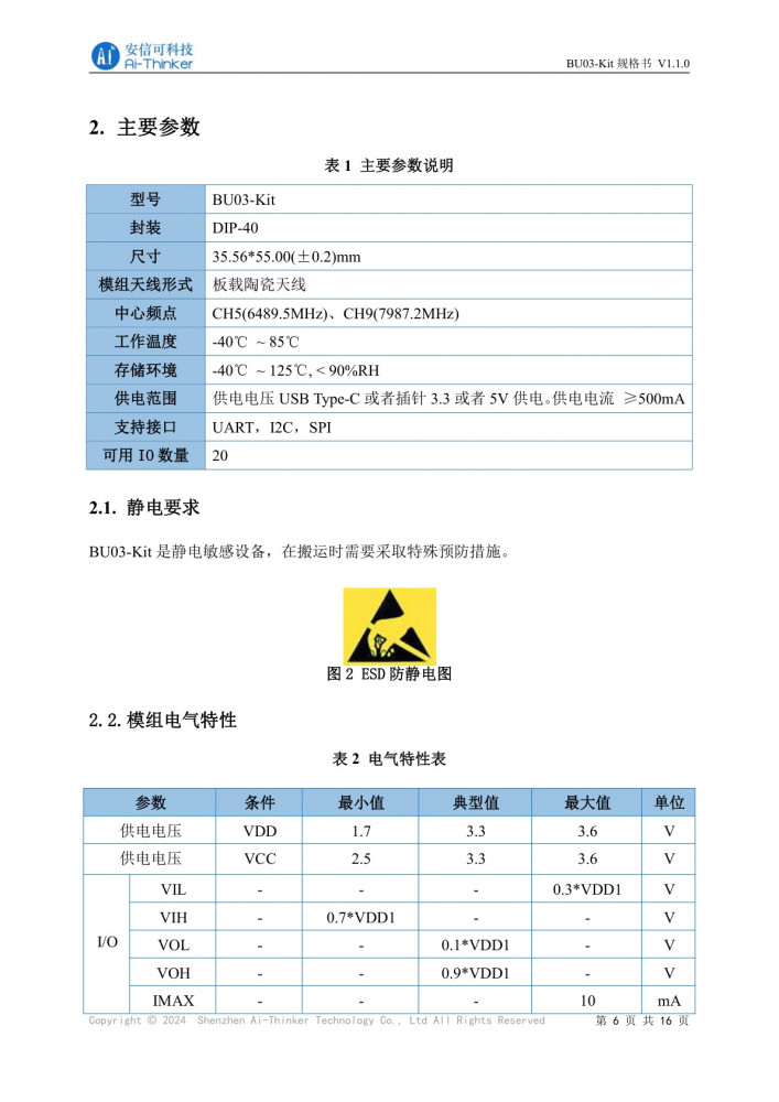 BU03-Kit specification page 6